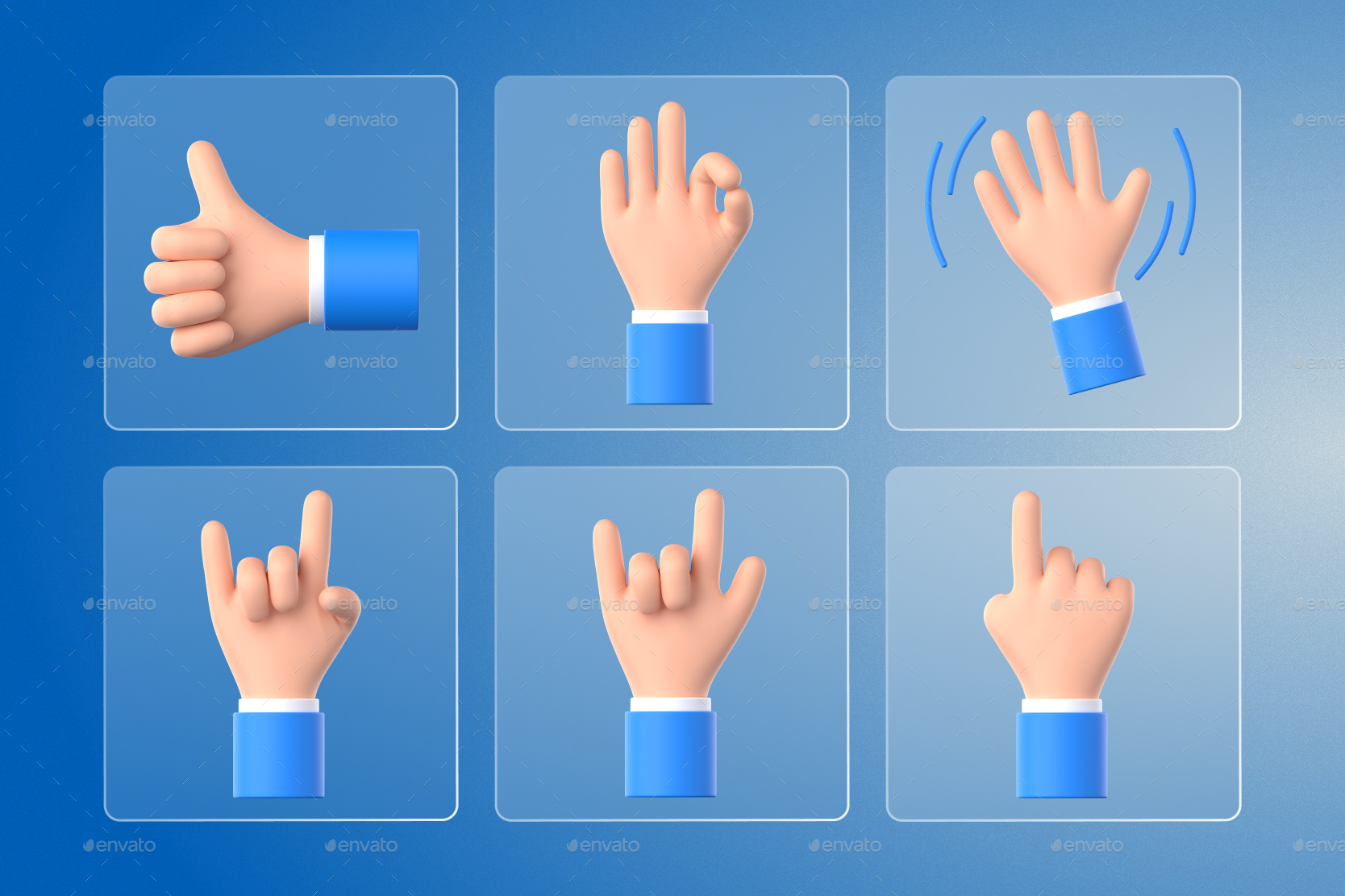 Hand Gesture 3D Illustration, Graphics | GraphicRiver
